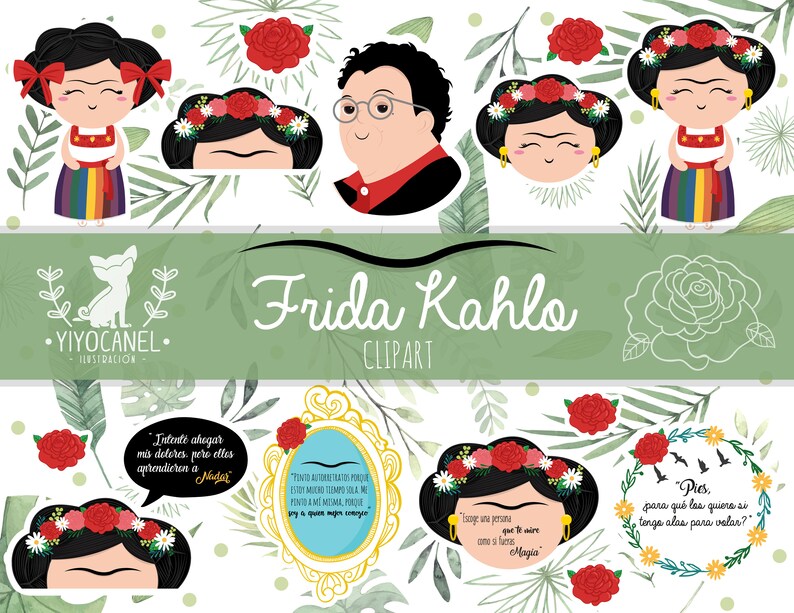 Frida Kahlo Digital Paper Frida Kahlo Clipart FREE Frida - Etsy