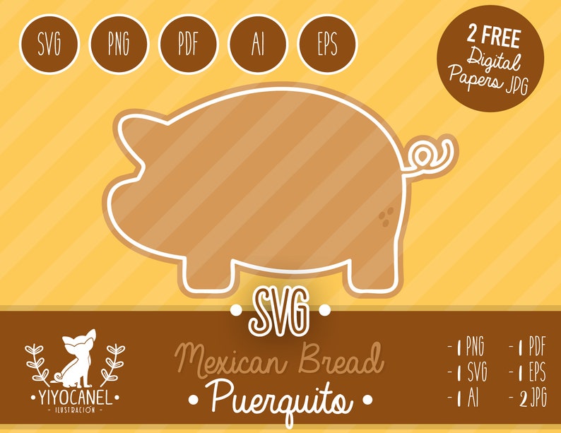 Puerquito Svg, Free Mexican Bread Digital Papers, Mexican File for ...