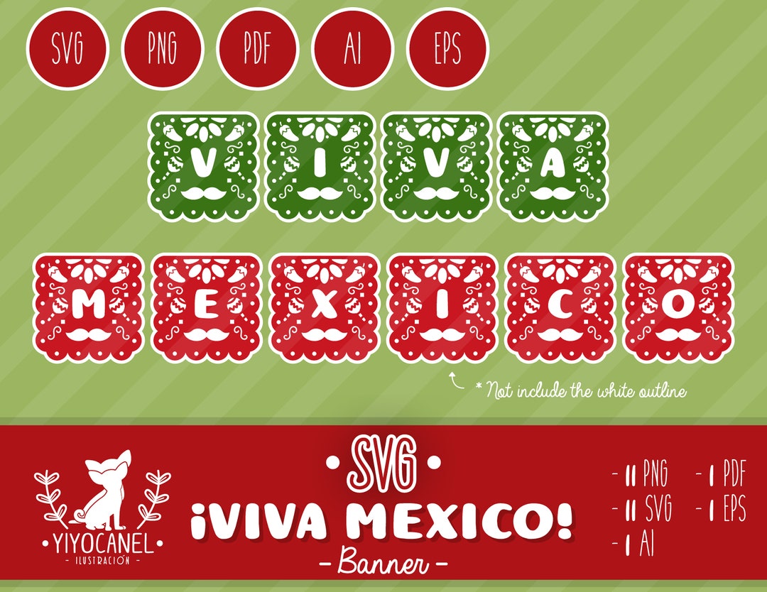 Viva Mexico Banner Svg, Mexican Banner Svg File for Cricut, Cinco De ...
