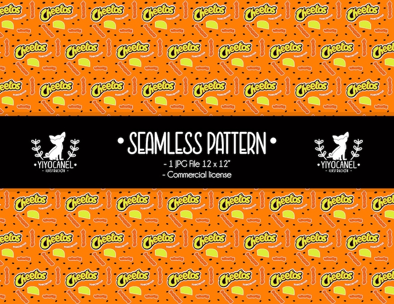 Cheetos Seamless Pattern, Mexico Digital Paper, Cheetos Seamless Repeat ...