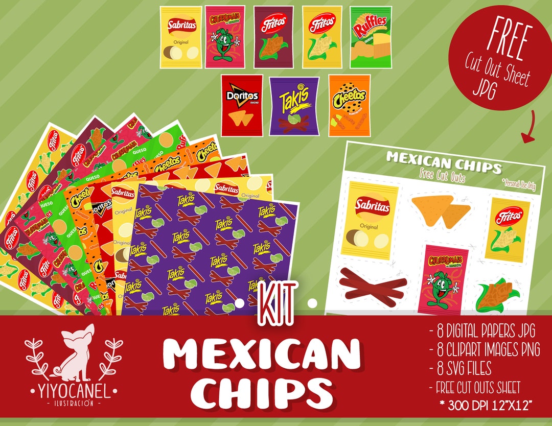 Mexican Chips Svg, Mexican Chips Digital Paper, Mexican Svg Files ...