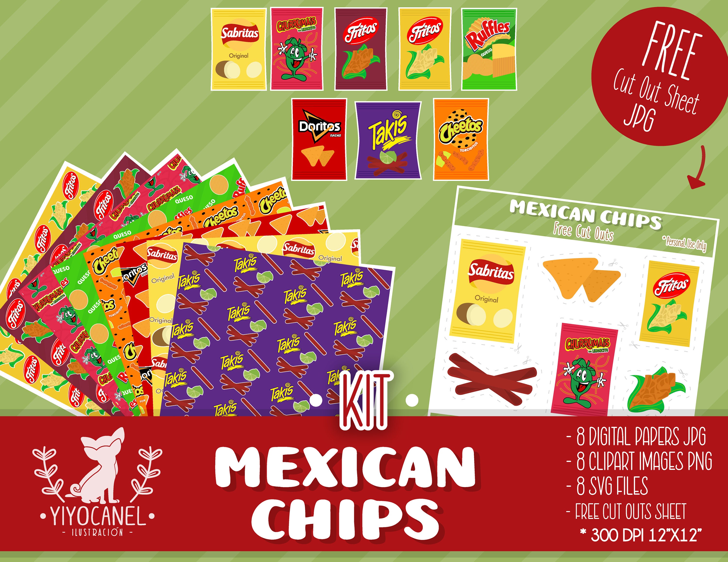 Mexican Chips Svg Mexican Chips Digital Paper Mexican Svg - Etsy