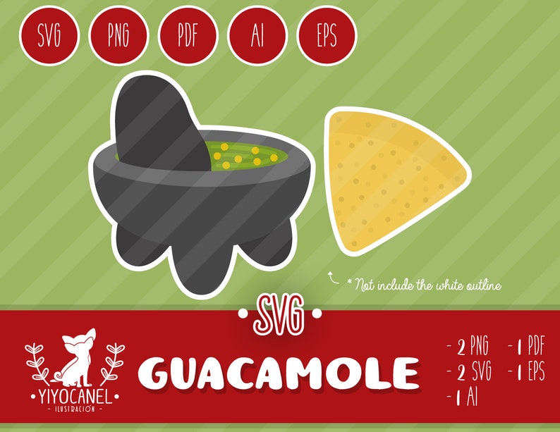 Guacamole Svg, Mexican Svg File for Cricut, Mexican Svg, Tostada Svg ...
