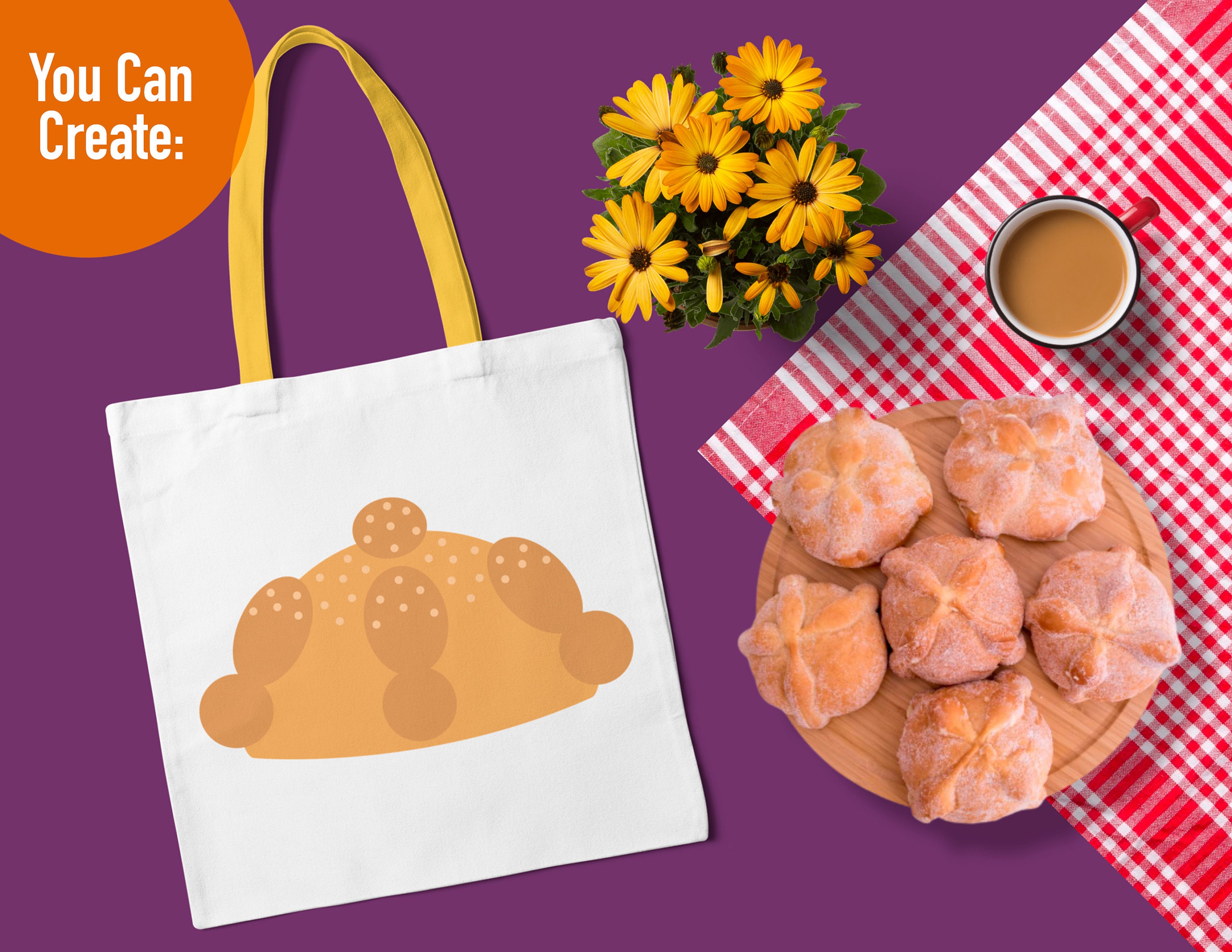 Pan de muertos svg Mexican bread svg Day of the dead bread - Etsy México