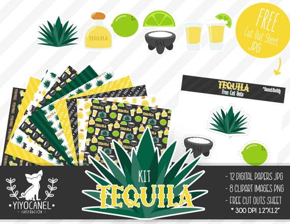 Mexican Tequila Kit Clipart Tequila Seamless FREE Cutouts - Etsy