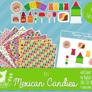 Mexican Candy Clipart, Mexican Candy Digital Paper, FREE Cutout Sheet ...