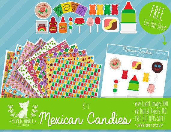 Mexican Candy Clipart Mexican Candy Digital Paper FREE - Etsy