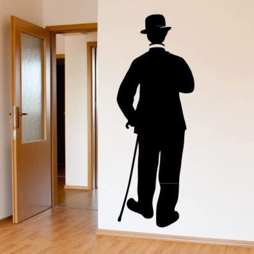 Charlie Chaplin Silhouette Wall Sticker Home Decoration Interior Design ...