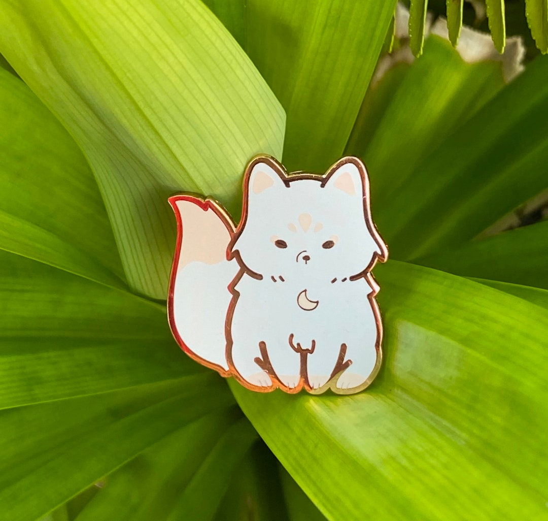 Kitsuki the Kitsune full Body Rose Gold Enamel Pin - Etsy