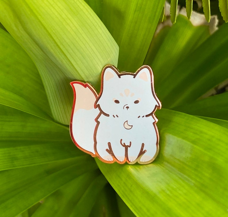Kitsuki the Kitsune full Body Rose Gold Enamel Pin | Etsy