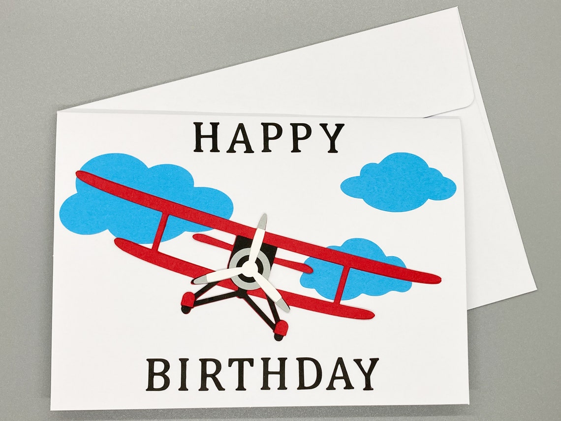 Airplane Birthday Card, Pilot Birthday Card, Kids Birthday Card ...