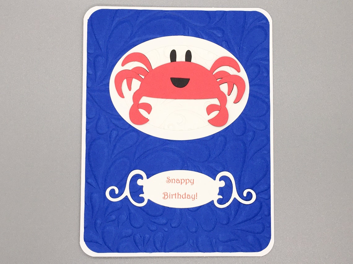 Nautical Birthday Card Crab Birthday Card Punny Birthday - Etsy