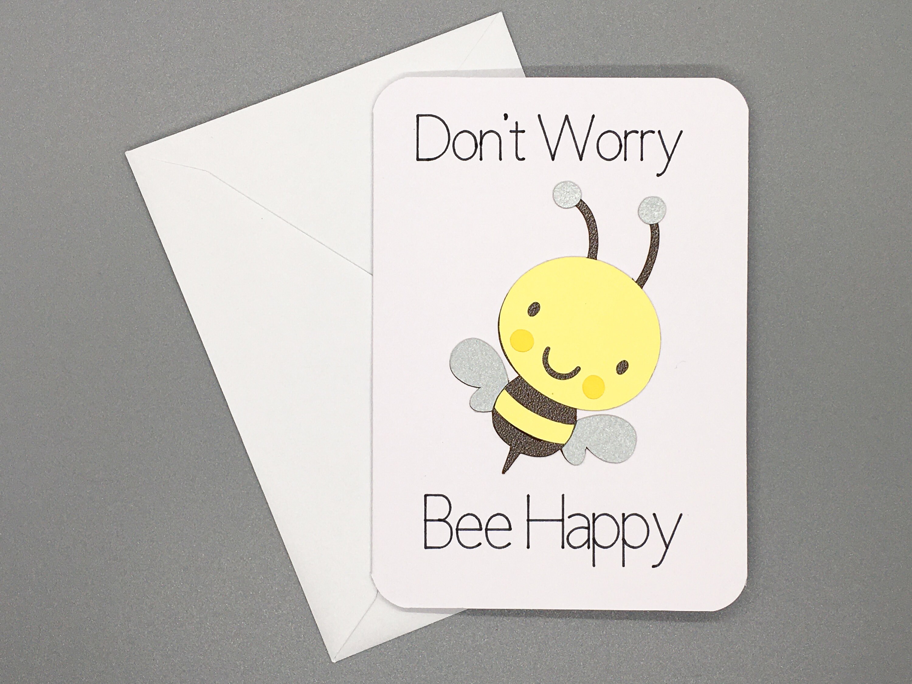 Don't Worry Bee Happy Card, Cute Thinking of You Card - Etsy