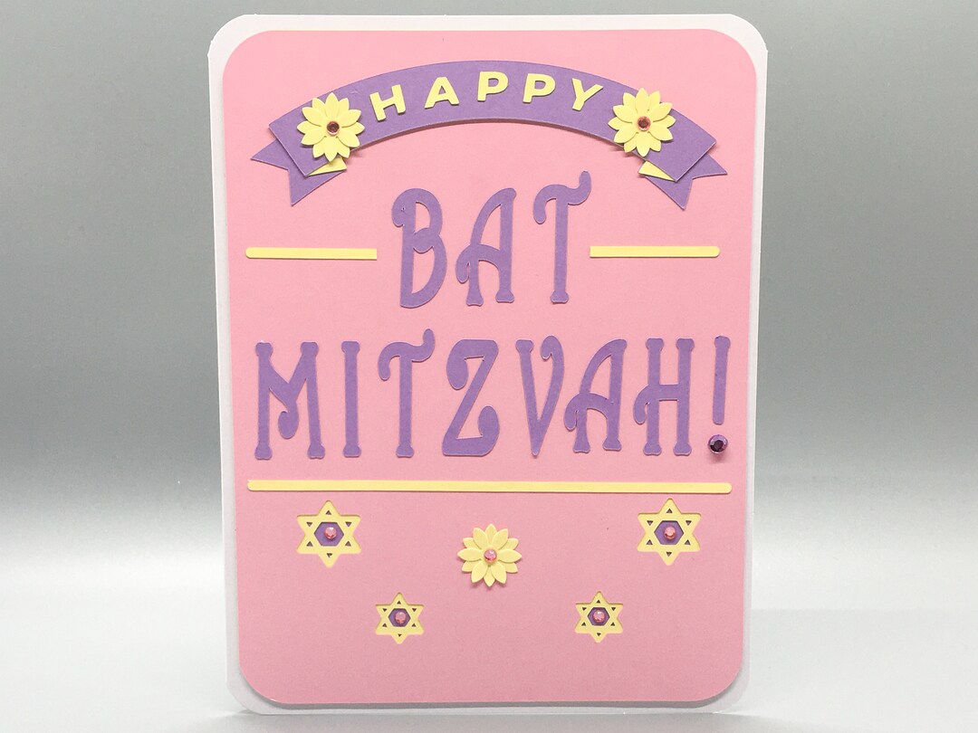 Happy Bat Mitzvah Card Bat Mitzvah Card Pink Bat Mitzvah - Etsy