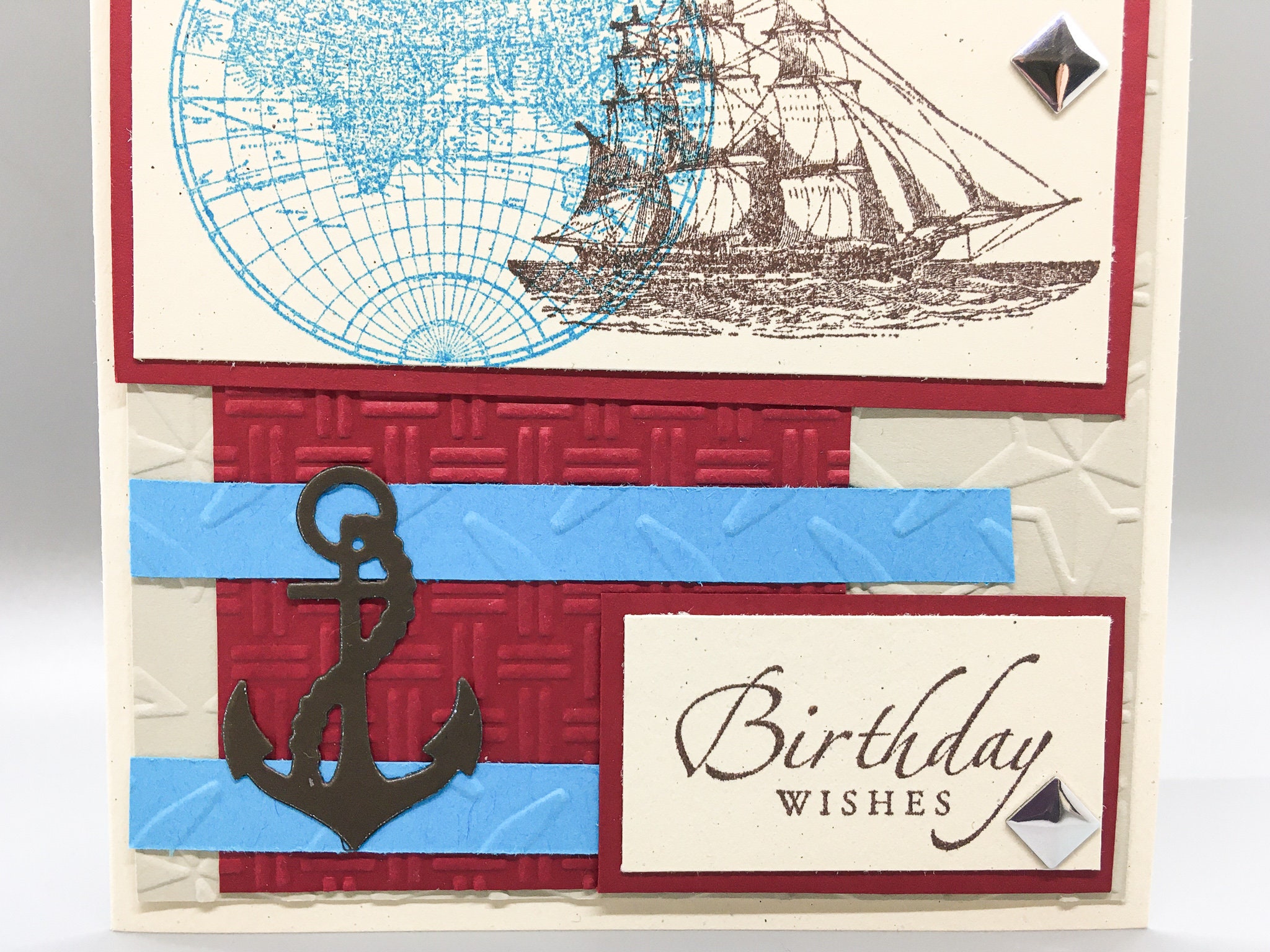Nautical Birthday Card Birthday Wishes Card Sailing Birthday Etsy