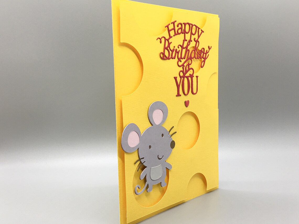 Cute Mouse Birthday Card Happy Birthday Card Happy Birthday | Etsy