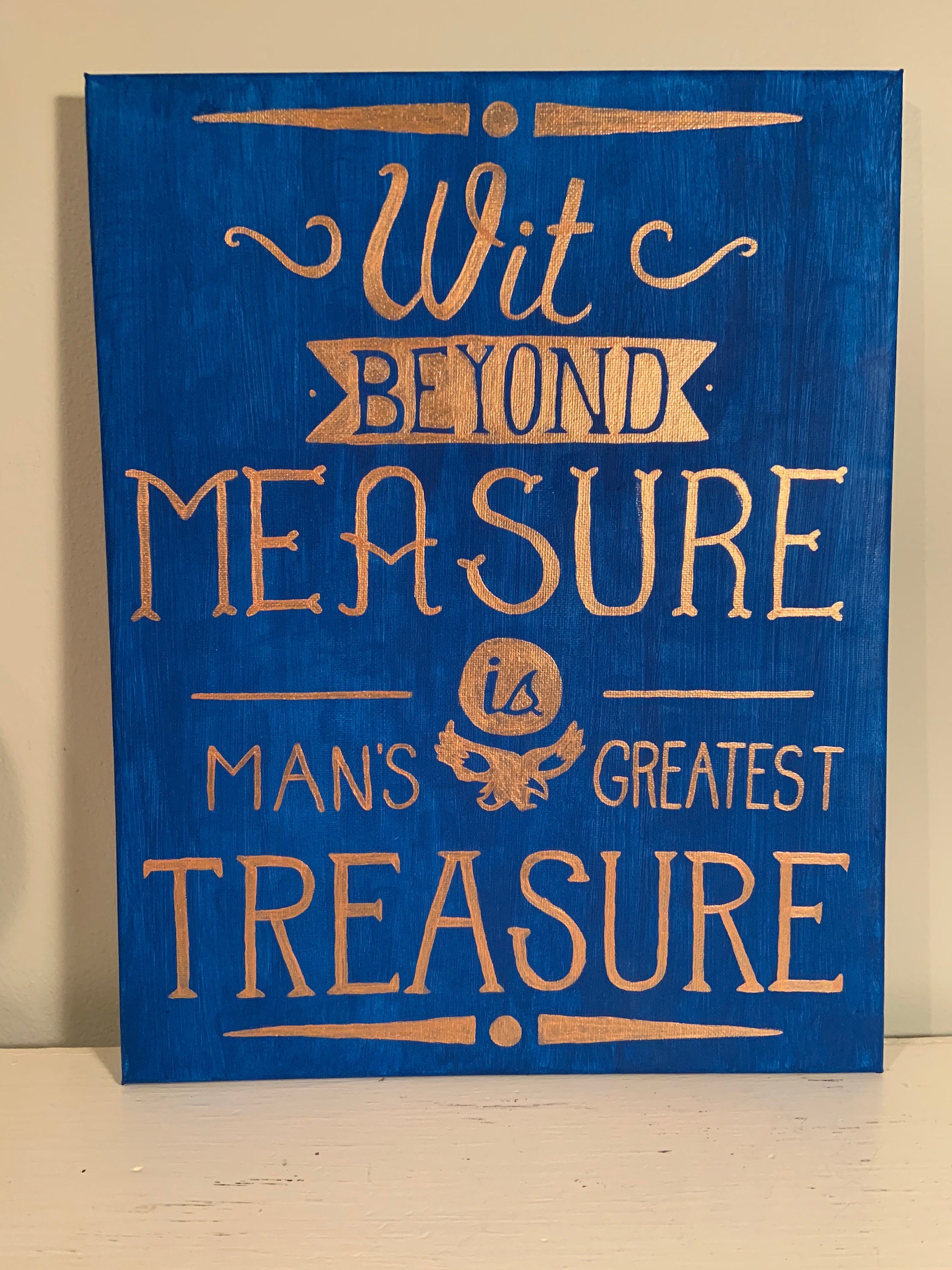Wit Beyond Measure is Man's Greatest Treasure - Etsy UK