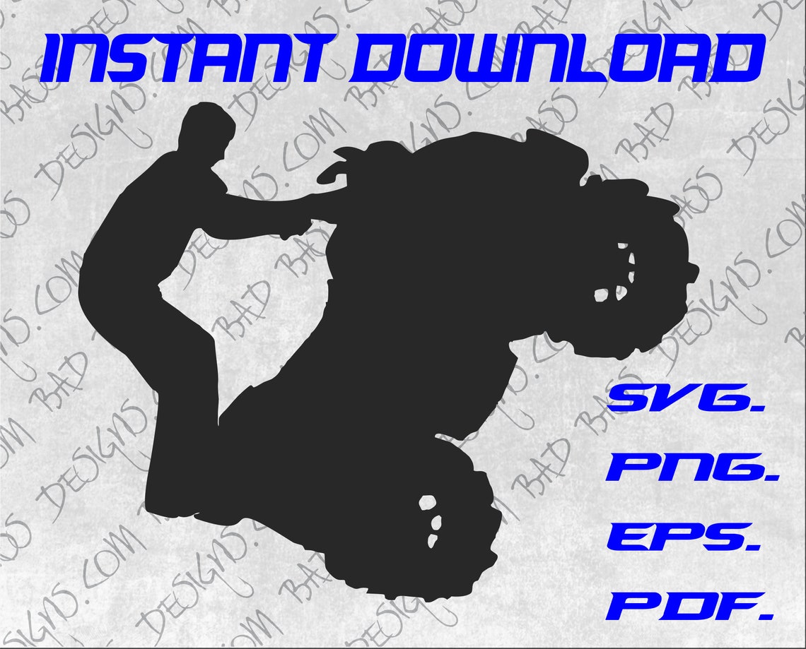 ATV Four Wheeler Wheelie SVG Vector Clipart Eps. Png. Pdf. - Etsy