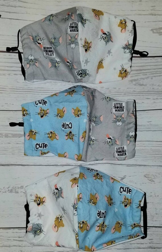 Tom Cat Jerry Mouse TV Adventure Face Mask Covering Assorted | Etsy