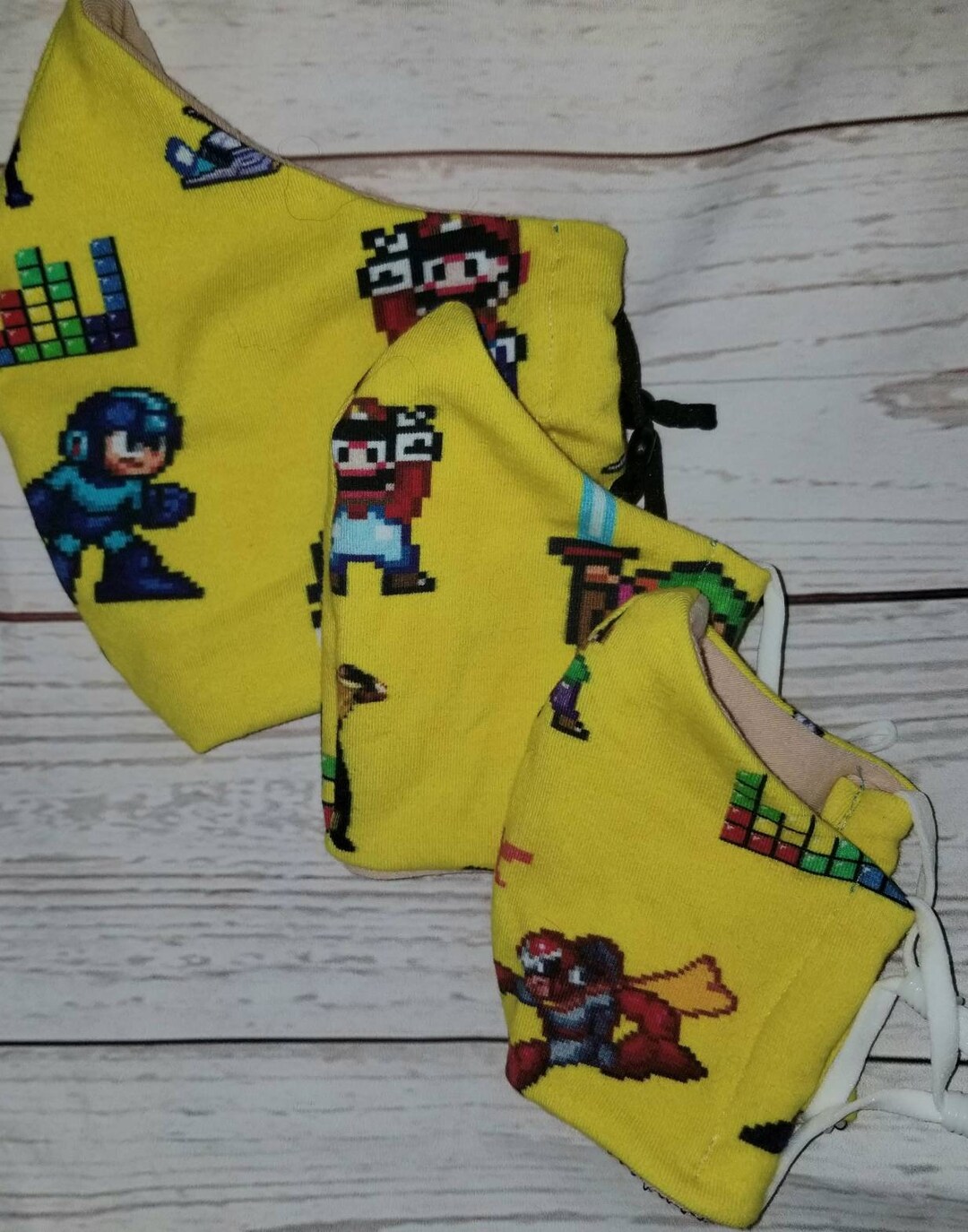 Vintage Pixel Video Game Adventure Games Face Mask Covering Assorted ...