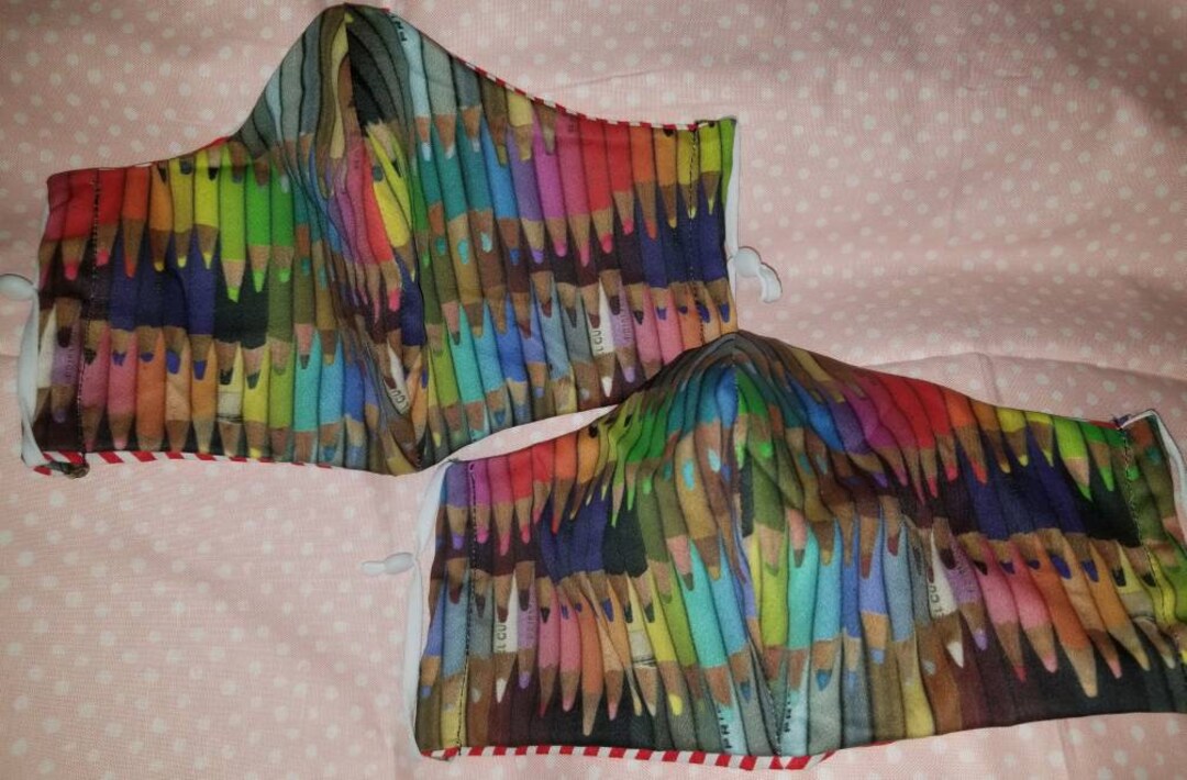 Art Class Colored Down Pencils Face Mask Covering One Size Fits Most ...