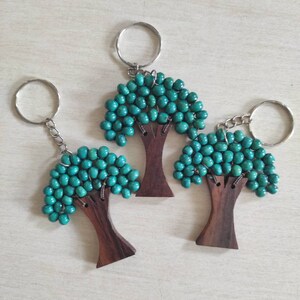 Colorful Tree of Life Key Ring. Wooden Key Ring With Wisdom - Etsy