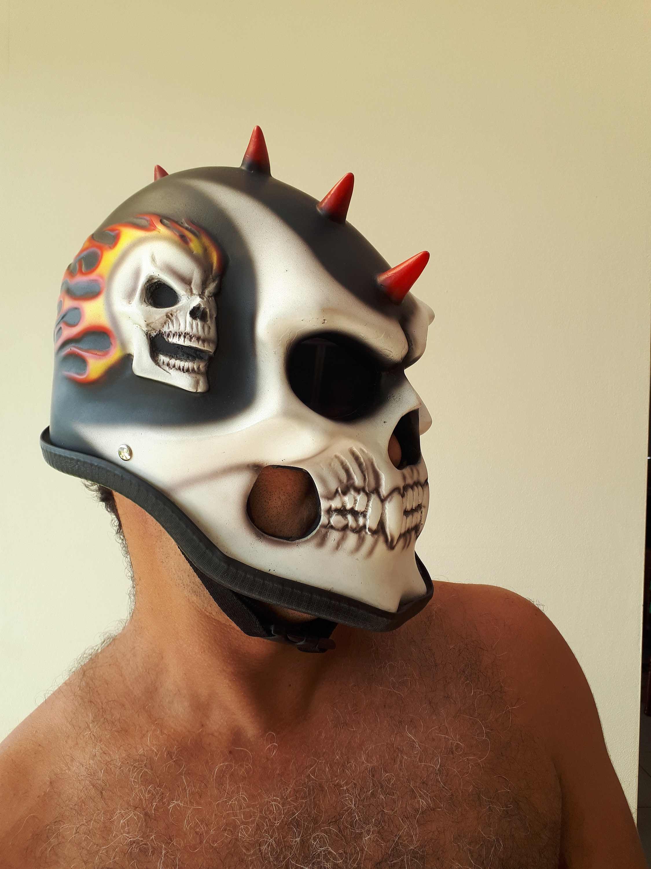 Skull mask helmet. Full head skull helmet. Custom helmet. Role | Etsy