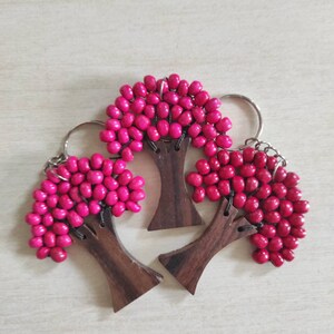 Colorful Tree of Life Key Ring. Wooden Key Ring With Wisdom - Etsy