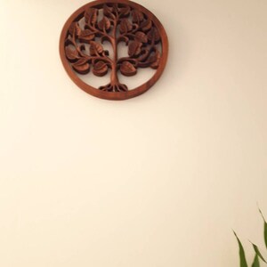 Beautiful Hand Carved Wooden Wall Hanging TREE OF LIFE 20&25cm. Suar ...