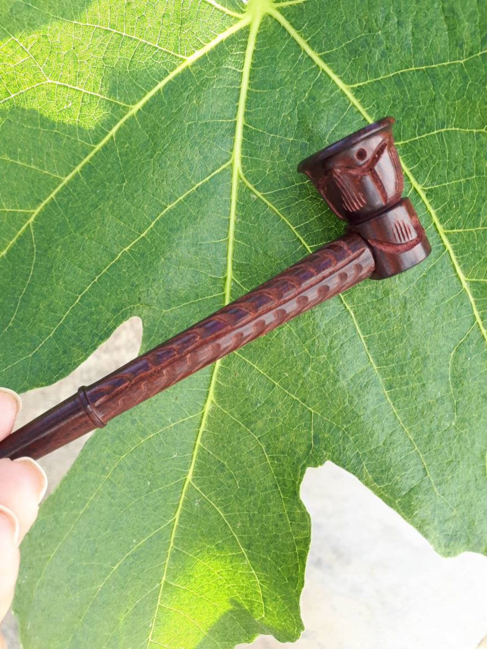 Carved Rosewood smoking pipes. Peace pipe. Wooden pipe with | Etsy