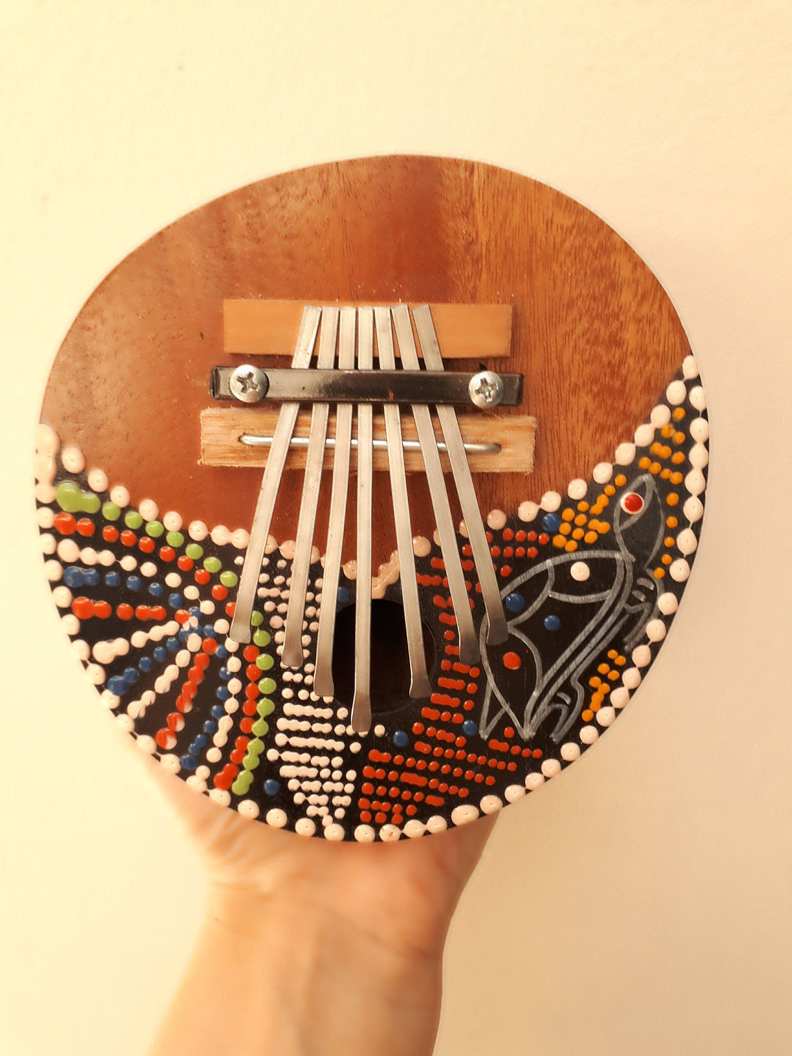 7 Notes Colored Coconut Kalimba. Thumb Piano. Sansula. - Etsy