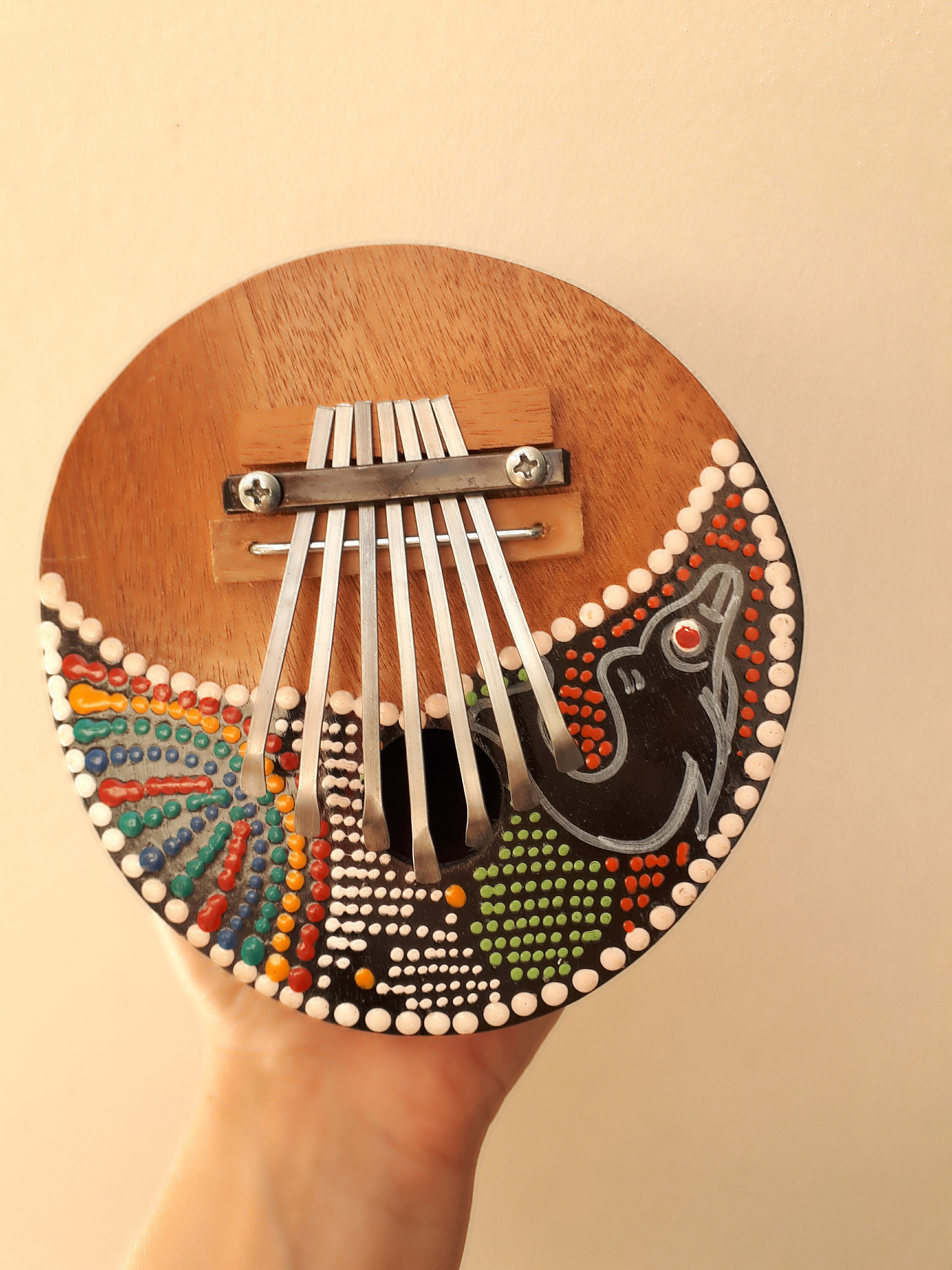 7 notes colored coconut kalimba. Thumb piano. Sansula. | Etsy
