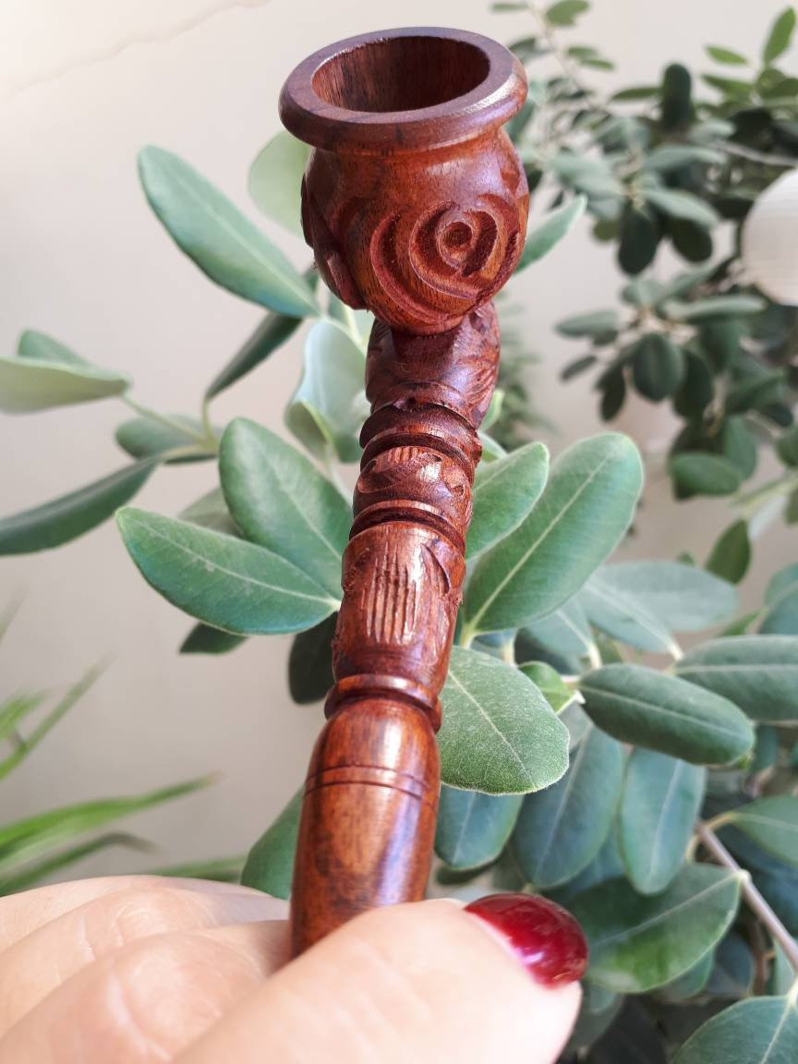 Carved Rosewood smoking pipes. Peace pipe. Wooden pipe with | Etsy