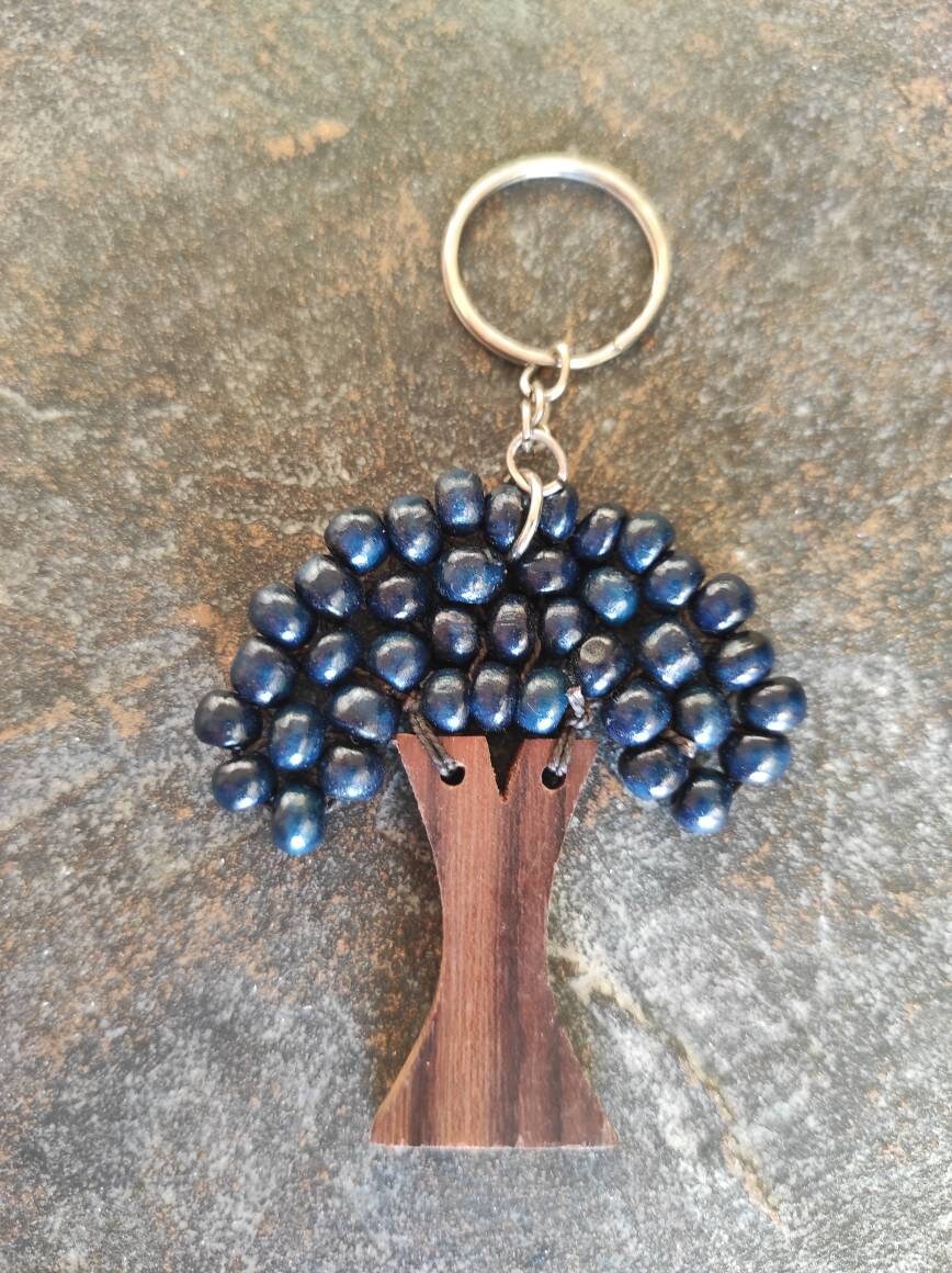 Colorful Tree of Life Key Ring. Wooden Key Ring With Wisdom - Etsy ...
