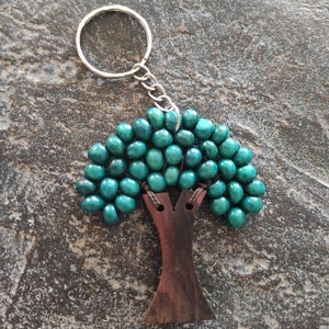 Colorful Tree of Life Key Ring. Wooden Key Ring With Wisdom - Etsy