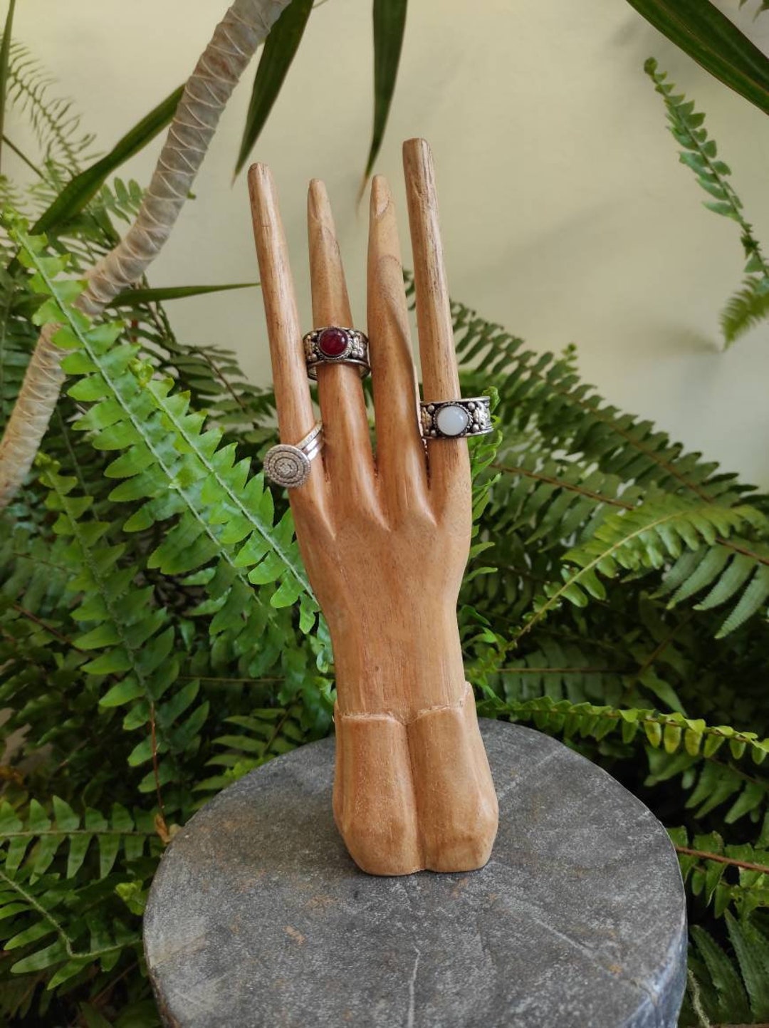 Wooden Carved Hand Shape Display for Jewelry. Ring Display. - Etsy