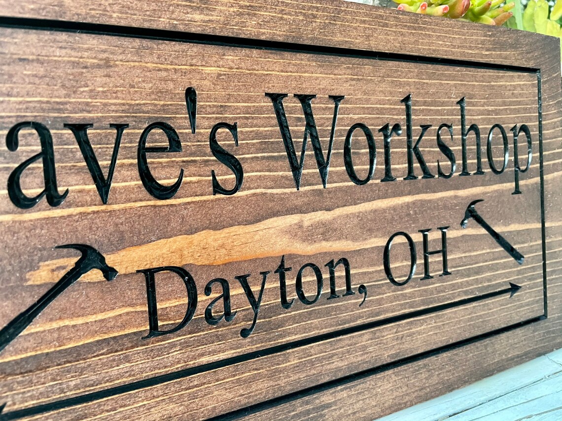 Workshop, Wood Shop, Garage Sign Rustic Vintage Style Sign Man Cave ...