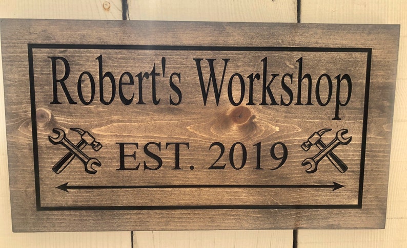 Workshop, Wood Shop, Garage Sign Rustic Vintage Style Sign Man Cave ...