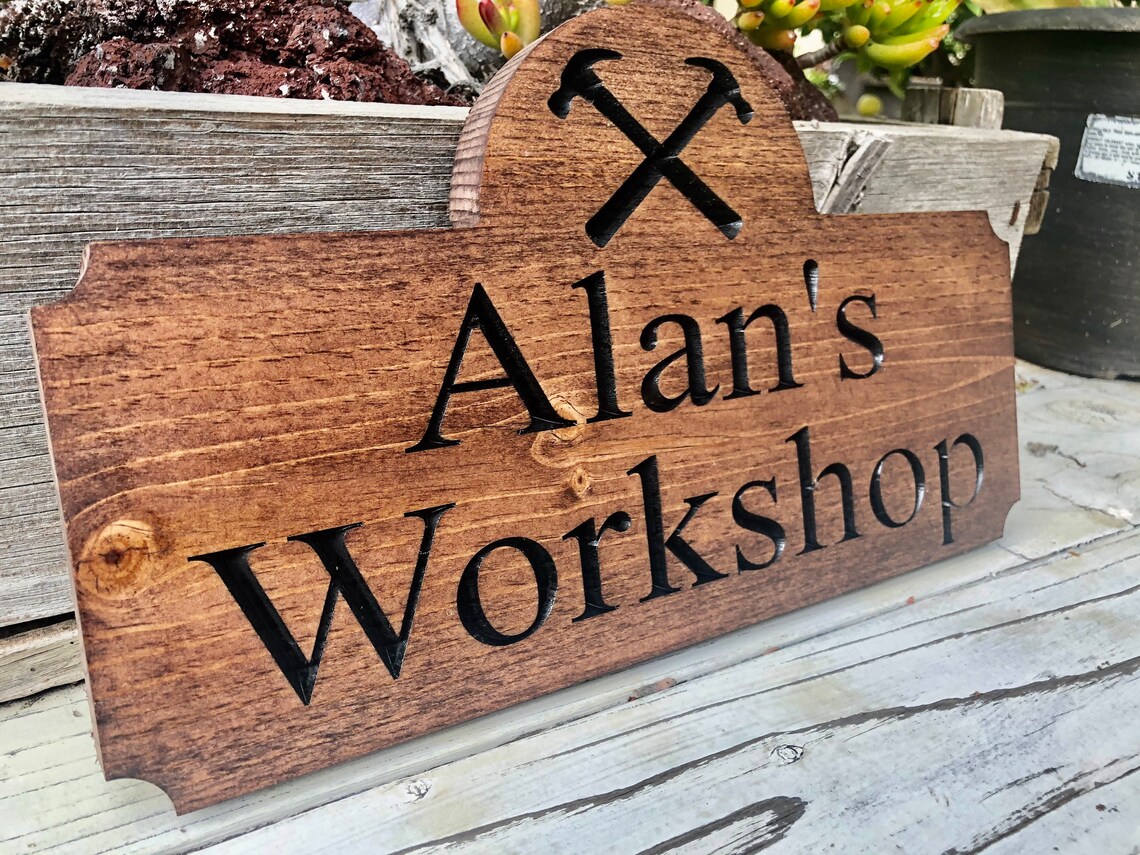 Workshop Wood Shop Garage Sign Rustic Vintage Style Sign - Etsy