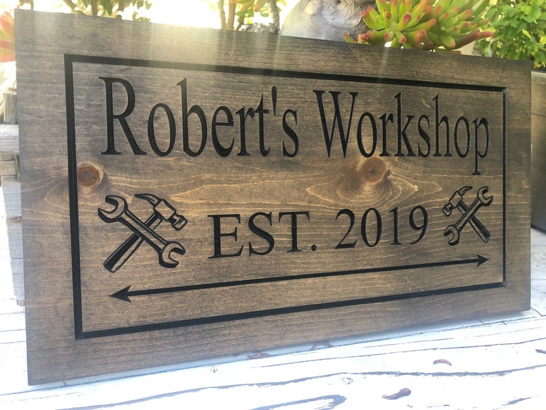 Workshop, Wood Shop, Garage Sign Rustic Vintage Style Sign Man Cave ...