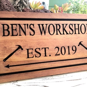 Workshop, Wood Shop, Garage Sign Rustic Vintage Style Sign Man Cave ...