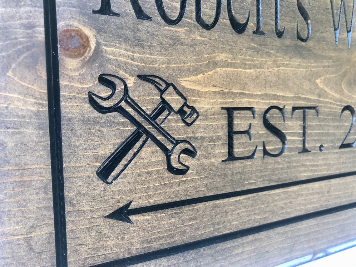 Workshop, Wood Shop, Garage Sign Rustic Vintage Style Sign Man Cave ...