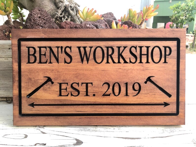 Workshop, Wood Shop, Garage Sign Rustic Vintage Style Sign Man Cave ...