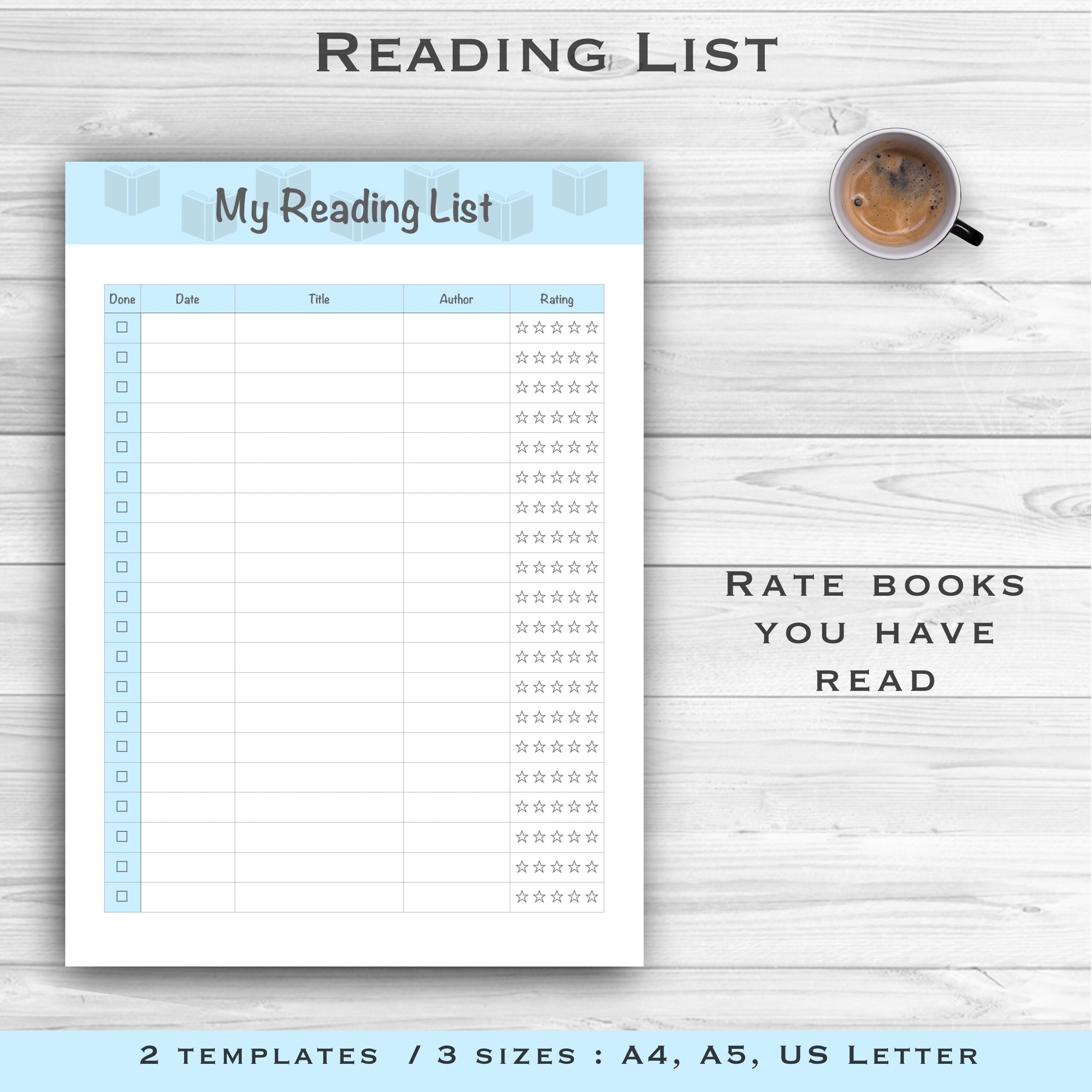 Rastreador de lectura y lista de lectura digital e - Etsy España