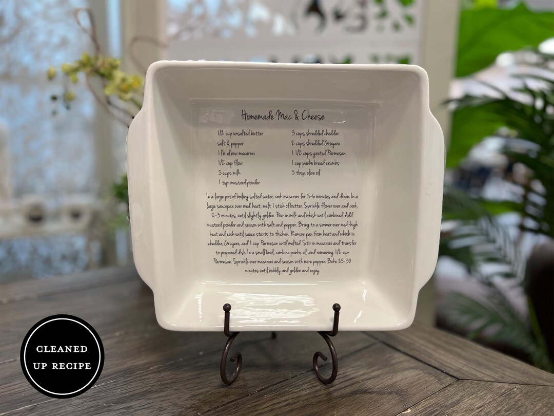 Handwritten Recipe Baking Dish, Handwritten Casserole Dish, Recipe ...