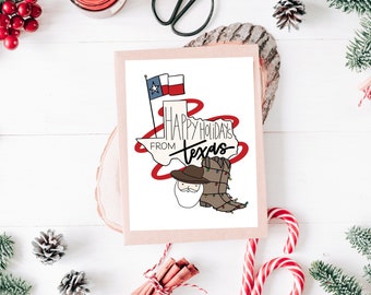 Texas Christmas Card | Etsy