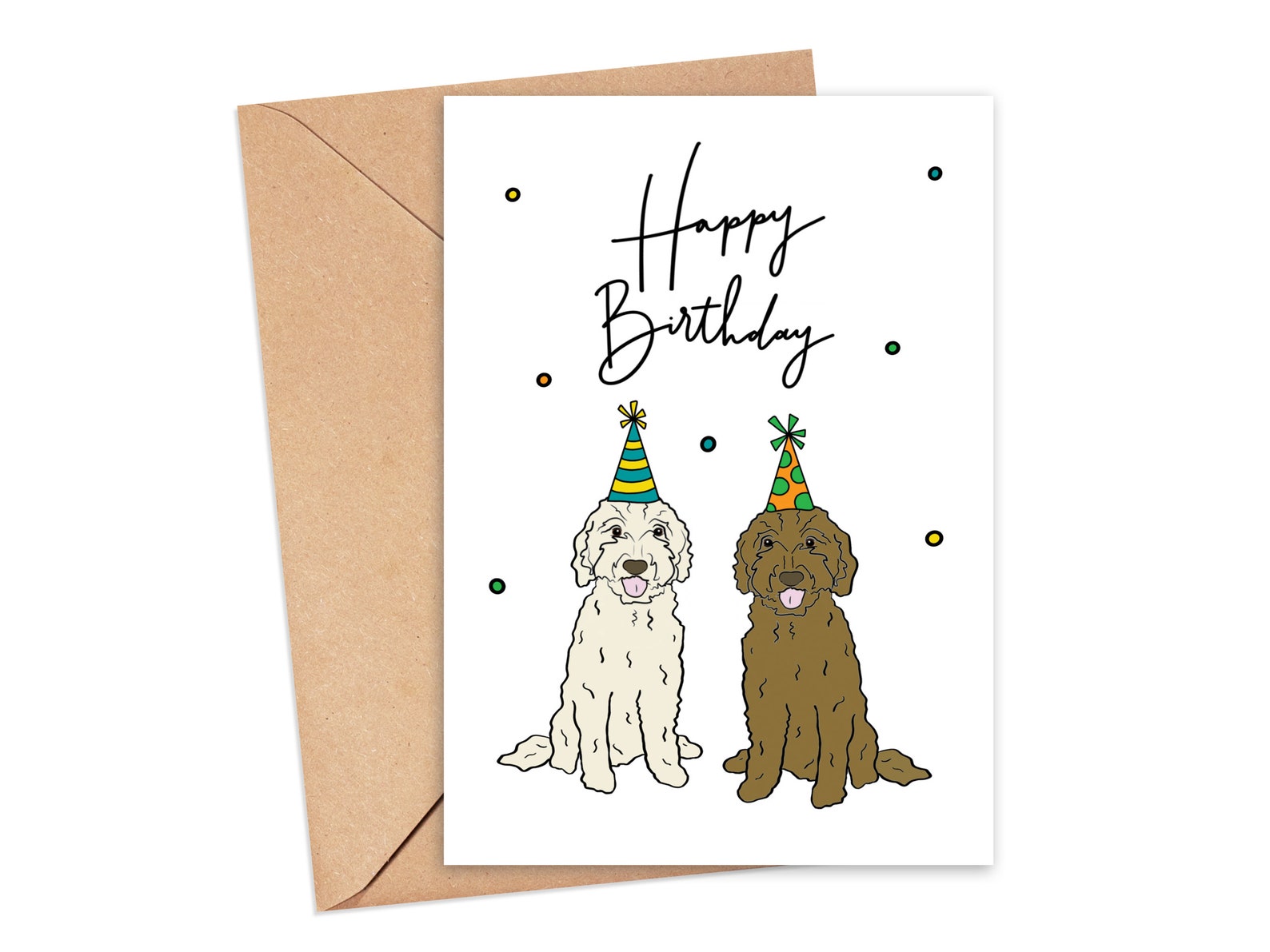 Happy Birthday Goldendoodles Card Cute Funny Goldendoodle Dog | Etsy