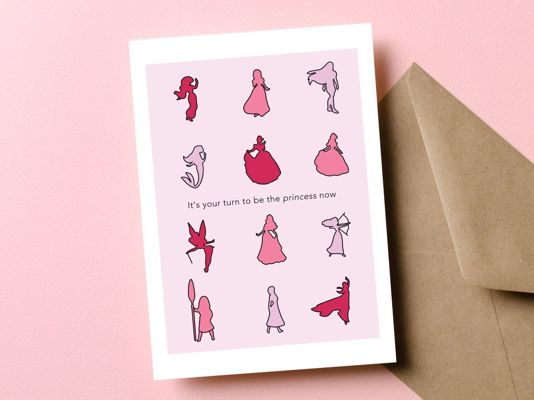 Disney Princess, Congrats Engagement Card, Bridal Shower Gift ...
