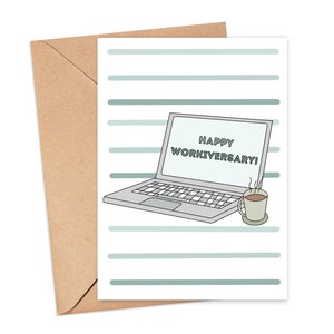Card for Coworker, Happy Work Anniversary Card, Happy Workiversary ...