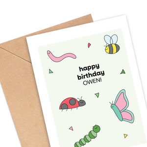 Happy Birthday Bugs Card, Butterfly Cards, Ladybug, Ants, Insect ...